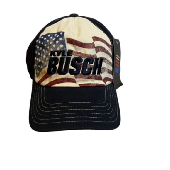 Nascar | Accessories | Kyle Busch American Flag Nascar Adjustable Hat ...
